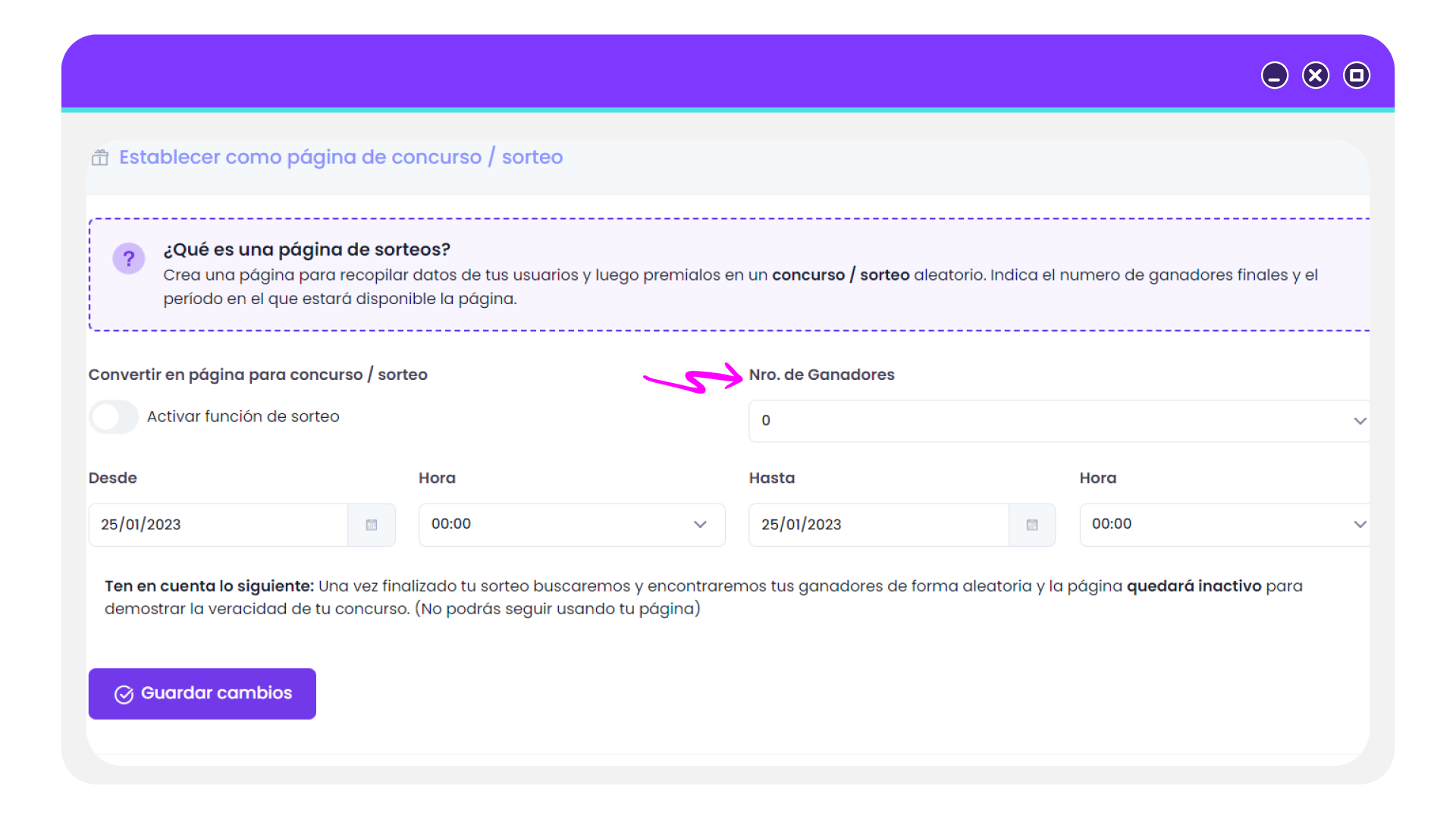 Crear tu página para sorteos o concursos en Whataform | Whataform